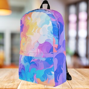 Aesthetic School Backpack Boho Backpack City Travel Backpack Blue ...