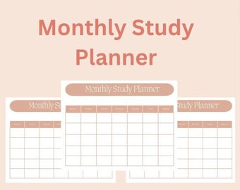 Printable Monthly Study Tracker, Monthly Student Organizer, Study ...