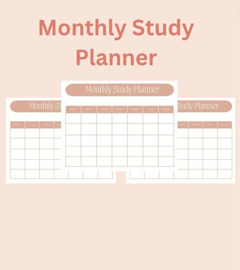 Monthly Study Planner - Etsy