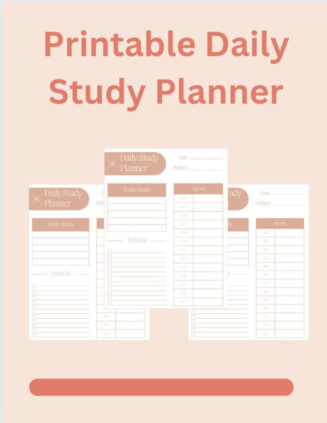 Daily Study Planner Printable - Etsy