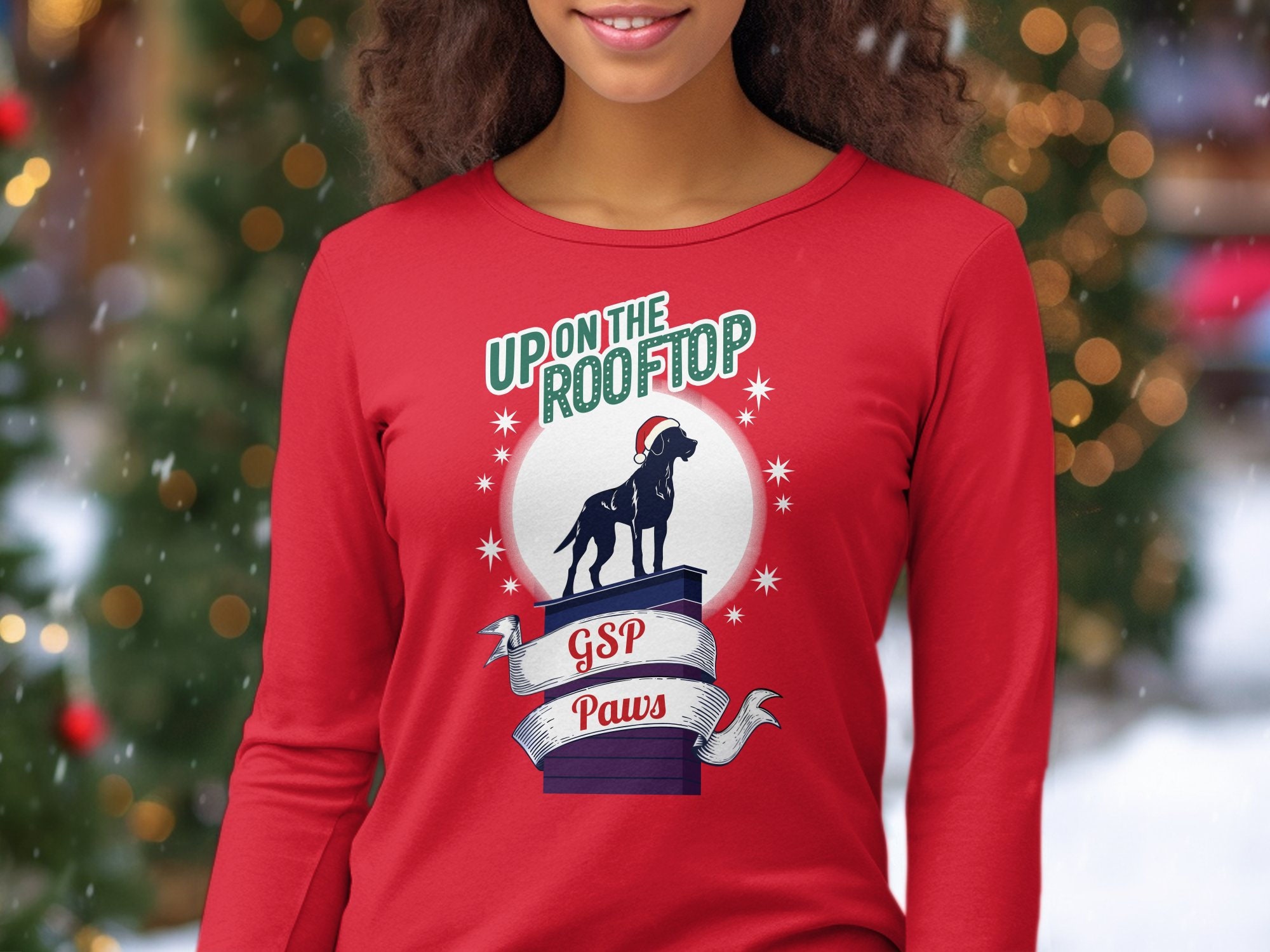 Up on the Rooftop GSP Paws Funny Holiday Shirt Featuring - Etsy Canada