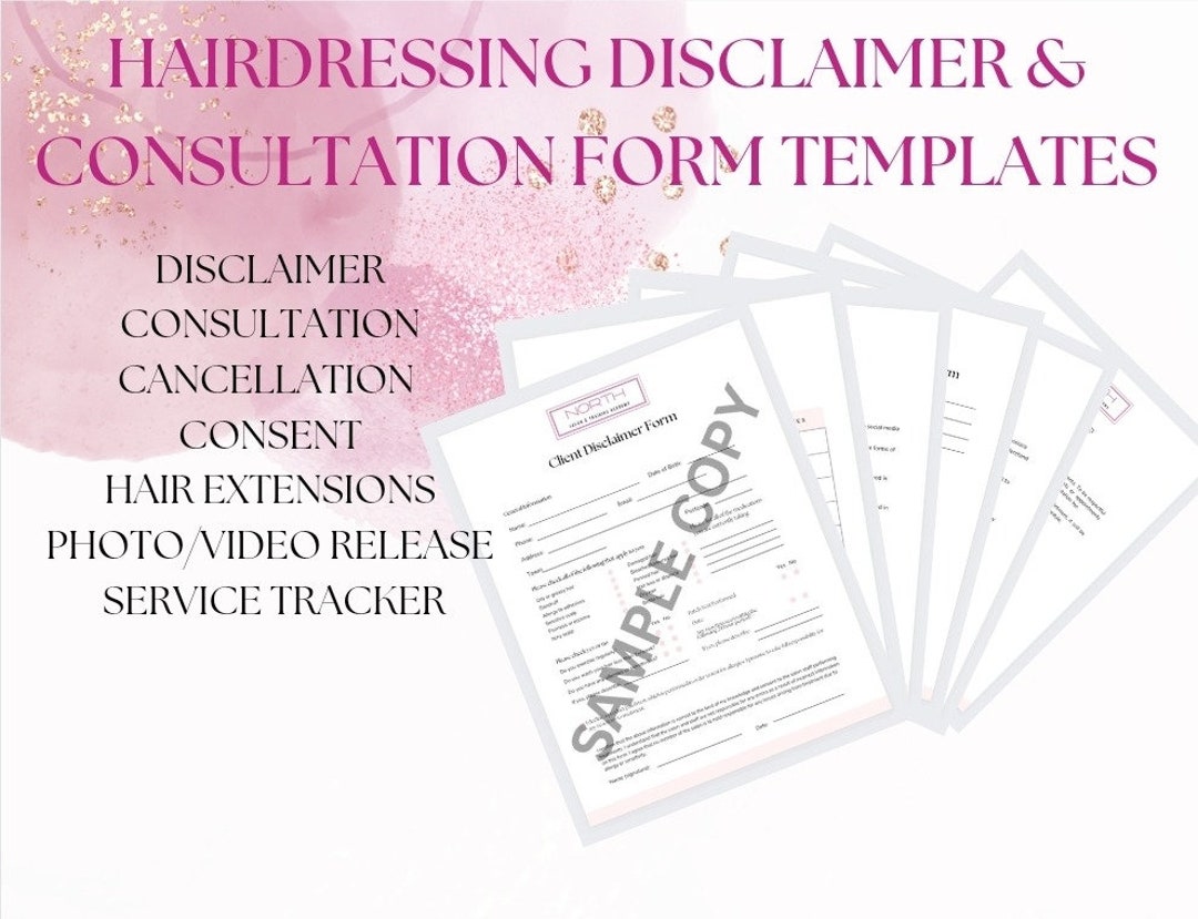 Salon Client Disclaimer, Consultation, Cancellation, Service Tracker ...