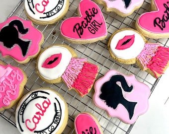 Barbie Cookies Barbie Headshot Cmon Barbie Lets Go Party - Etsy
