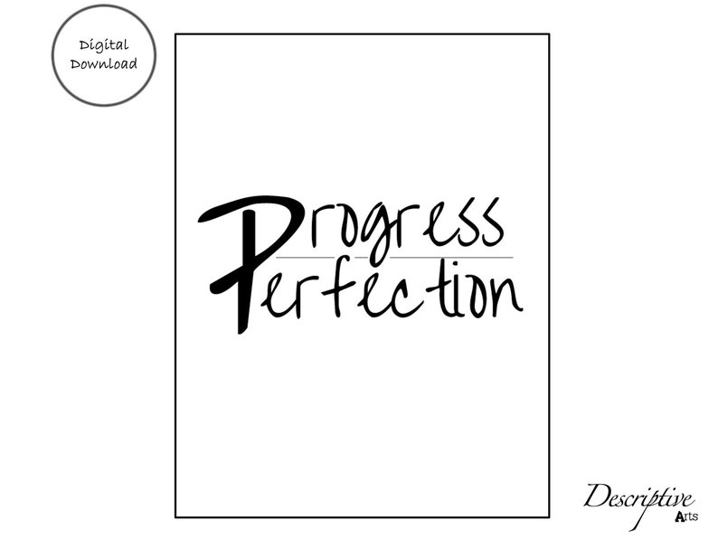 Printable 'progress Over Perfection' - Etsy
