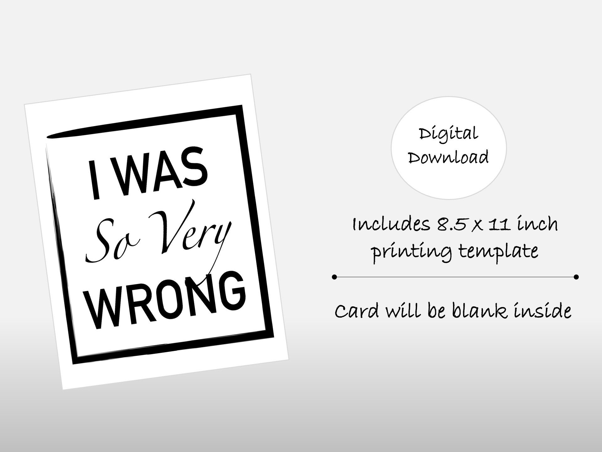 Printable I Was Wrong Card, Printable Apology Card, Digital Card I'm ...