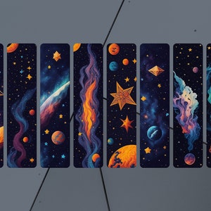 Set of 8 Printable Bookmarks | Space Adventures | Digital Bookmarks ...