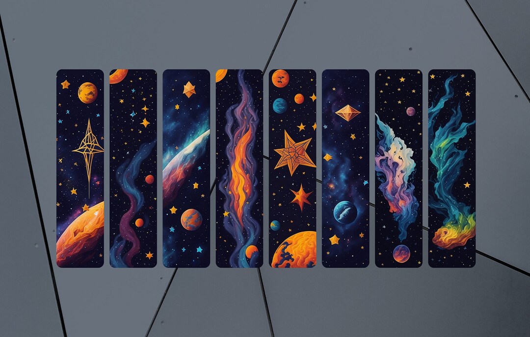 Set of 8 Printable Bookmarks | Space Adventures | Digital Bookmarks ...