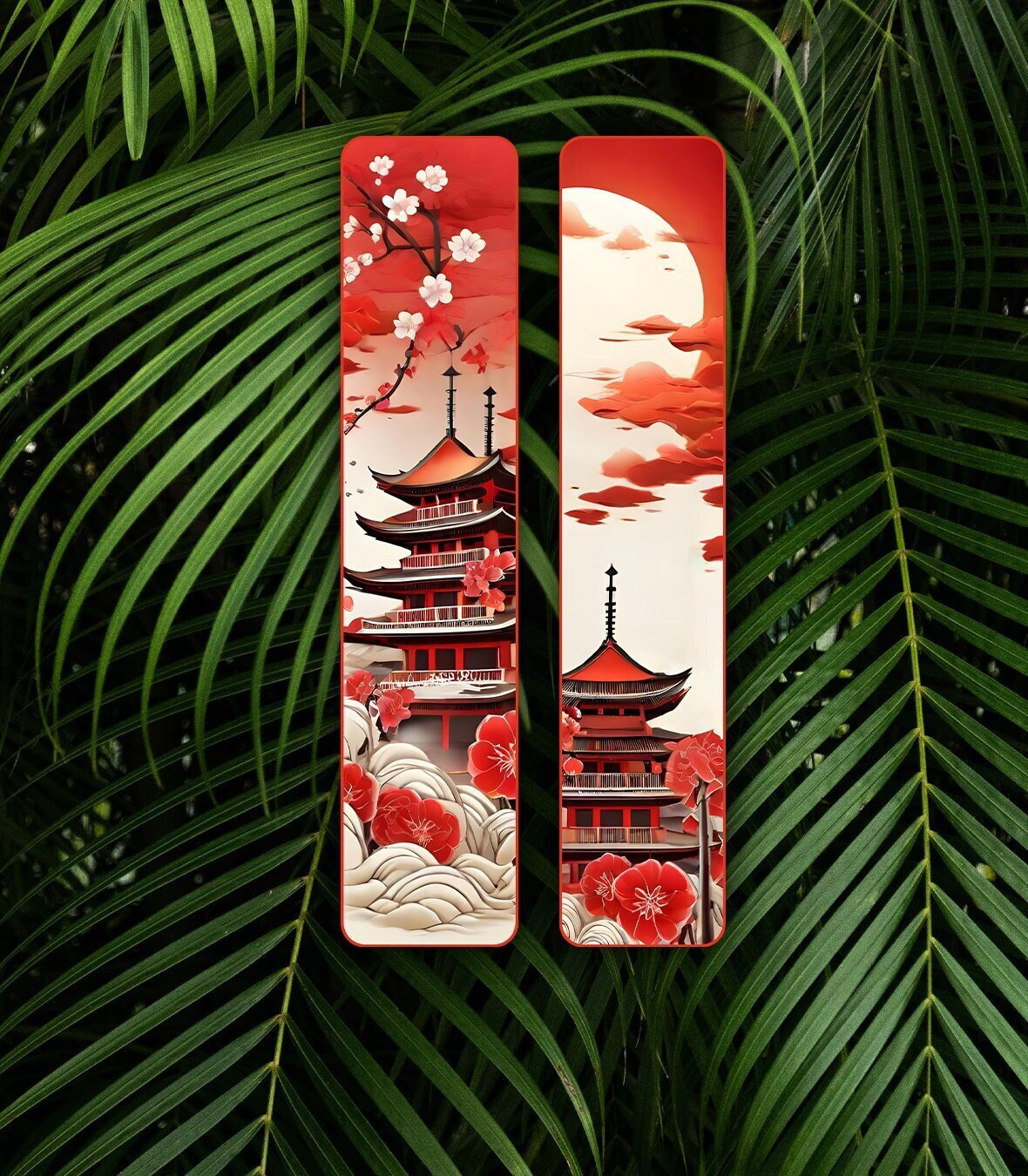 Digital Bookmarks | Pink Trees | Japanese | Digital Bookmarks | Book ...