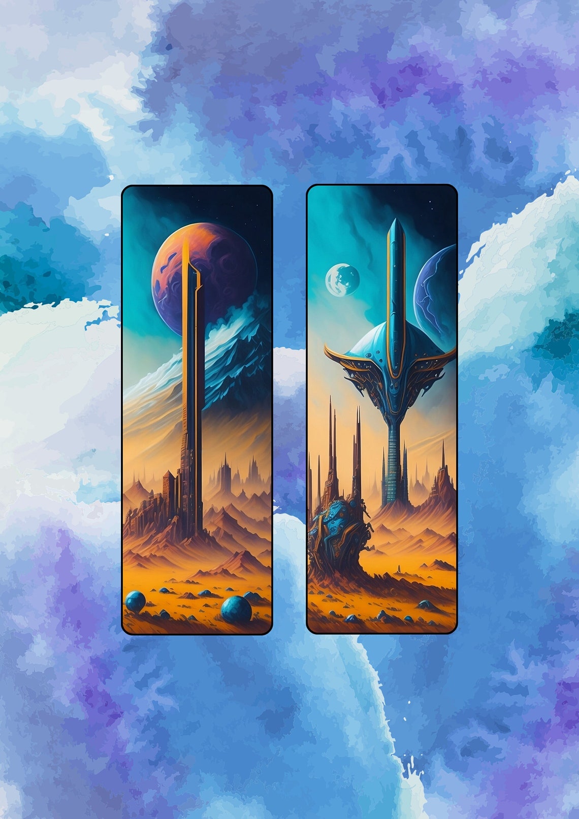 Set of 2 Printable Bookmarks | Alien Planet | Desert | Digital ...