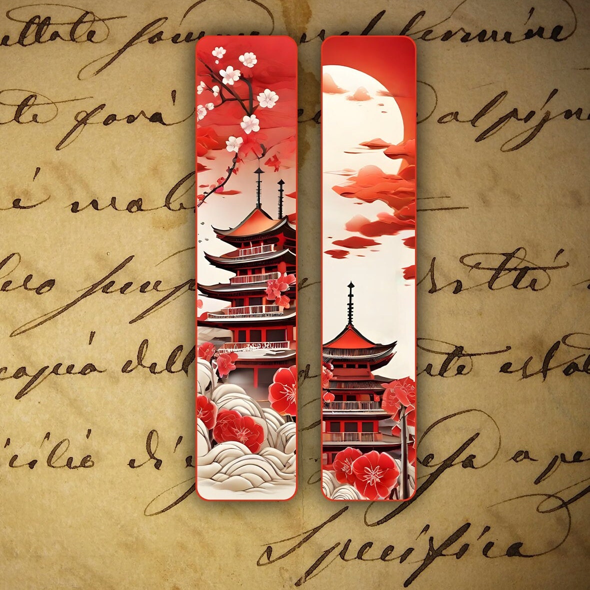 Digital Bookmarks | Pink Trees | Japanese | Digital Bookmarks | Book ...