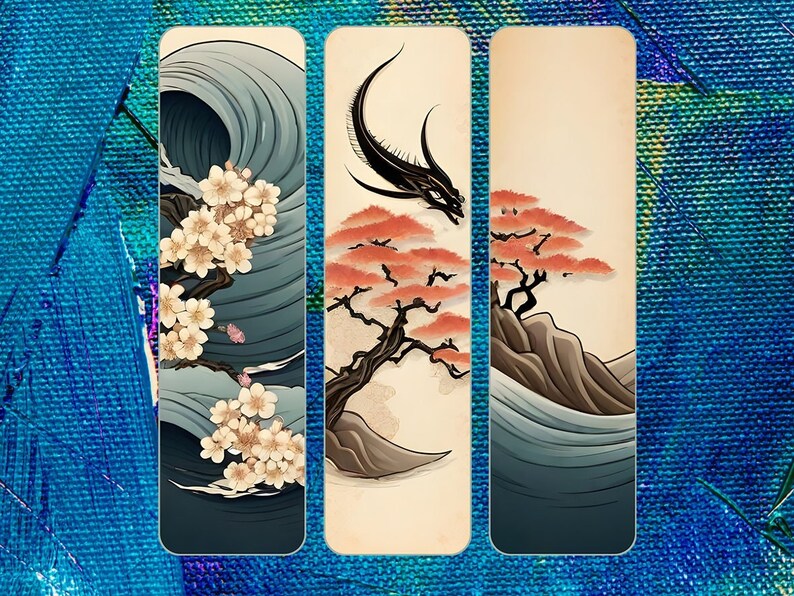 Digital Bookmarks Pink Trees Japanese Digital Bookmarks Book Lovers ...