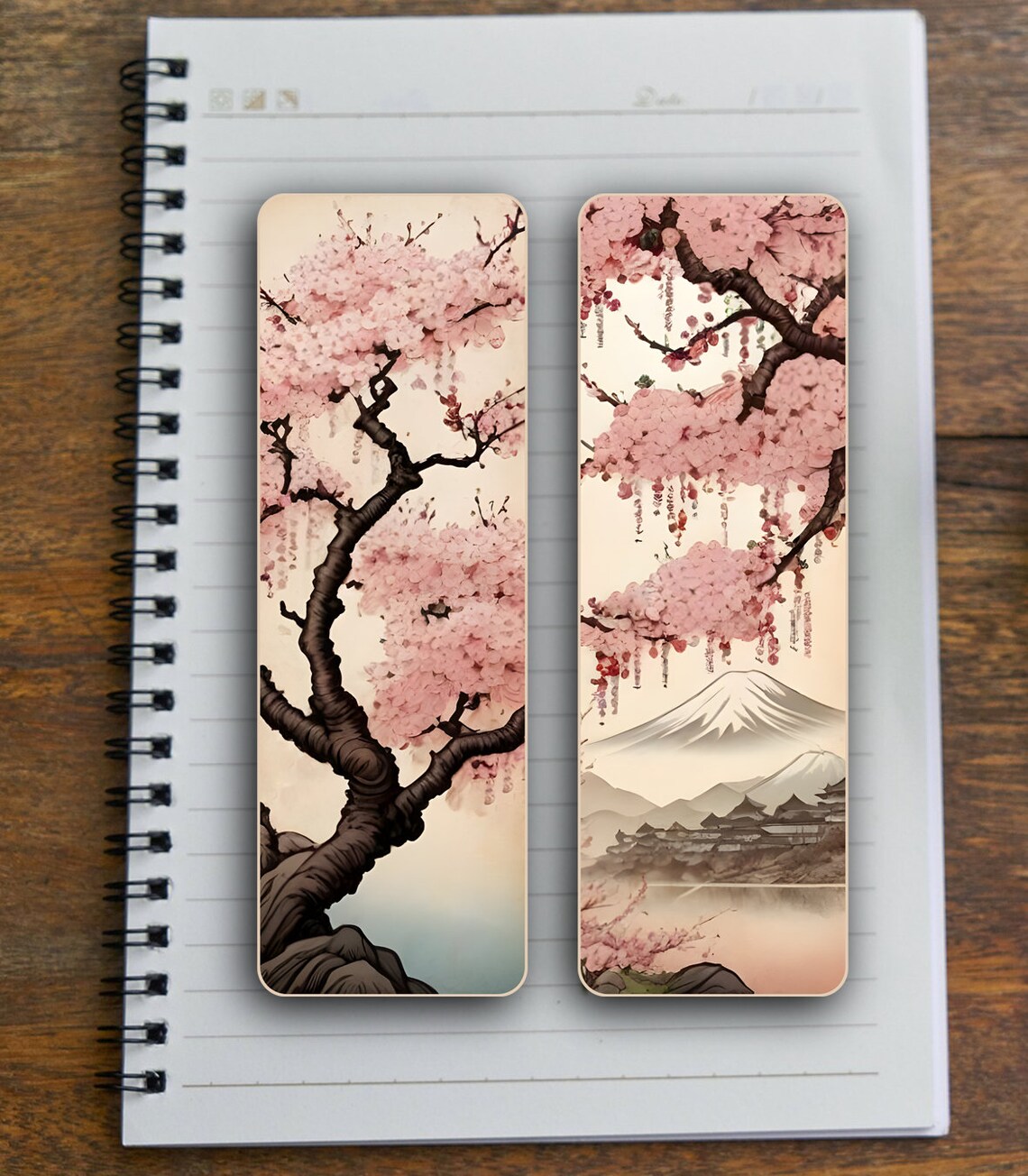 Digital Bookmarks Pink Trees Japanese Digital Bookmarks Book Lovers ...