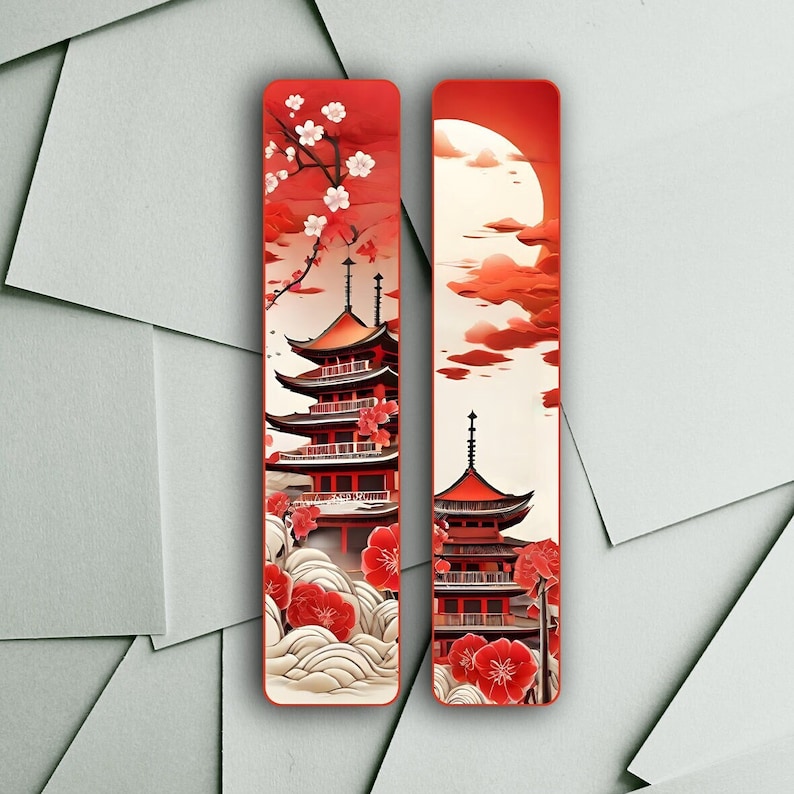 Digital Bookmarks | Pink Trees | Japanese | Digital Bookmarks | Book ...