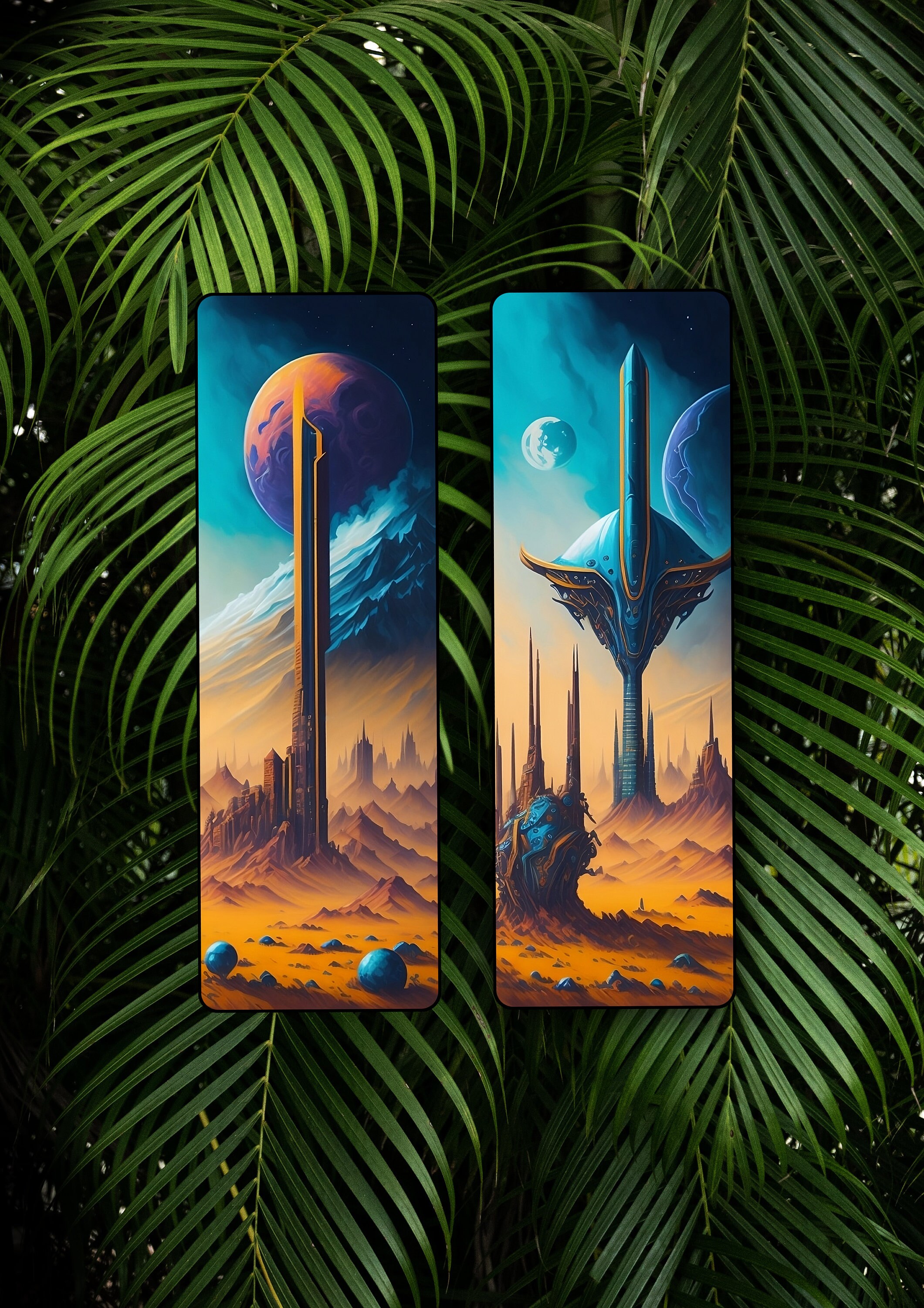 Set of 2 Printable Bookmarks | Alien Planet | Desert | Digital ...