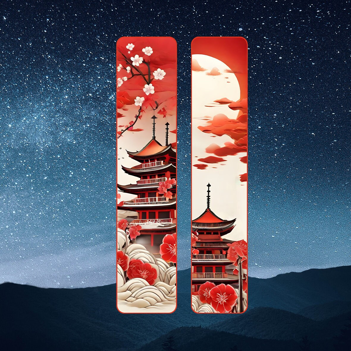 Digital Bookmarks | Pink Trees | Japanese | Digital Bookmarks | Book ...