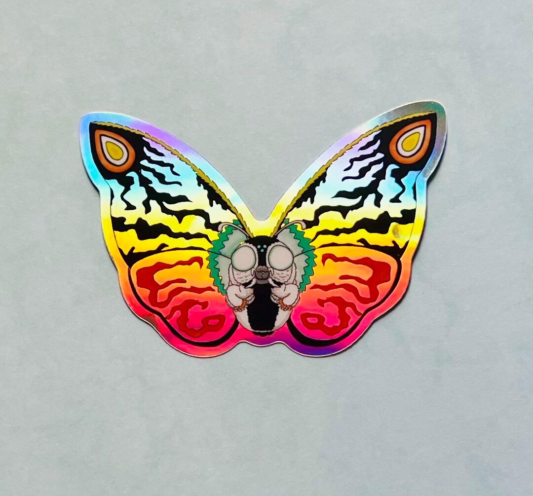 Holographic Kawaii Kaiju Rainbow Moth God Sticker - Etsy