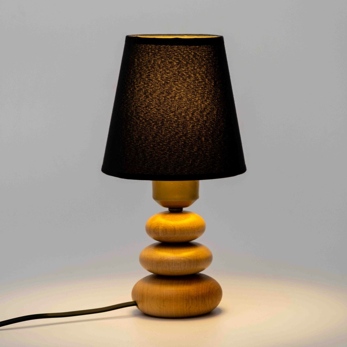 Wooden Small Table Lamp, Nightstand Lamp, Rustic Table Lamp, Desktop ...
