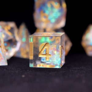 Rainbow DND Dice Set, Transparent Sharp Edge D&D Dice Full Set ...