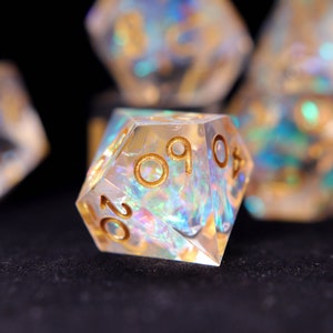 Rainbow DND Dice Set, Transparent Sharp Edge D&D Dice Full Set ...