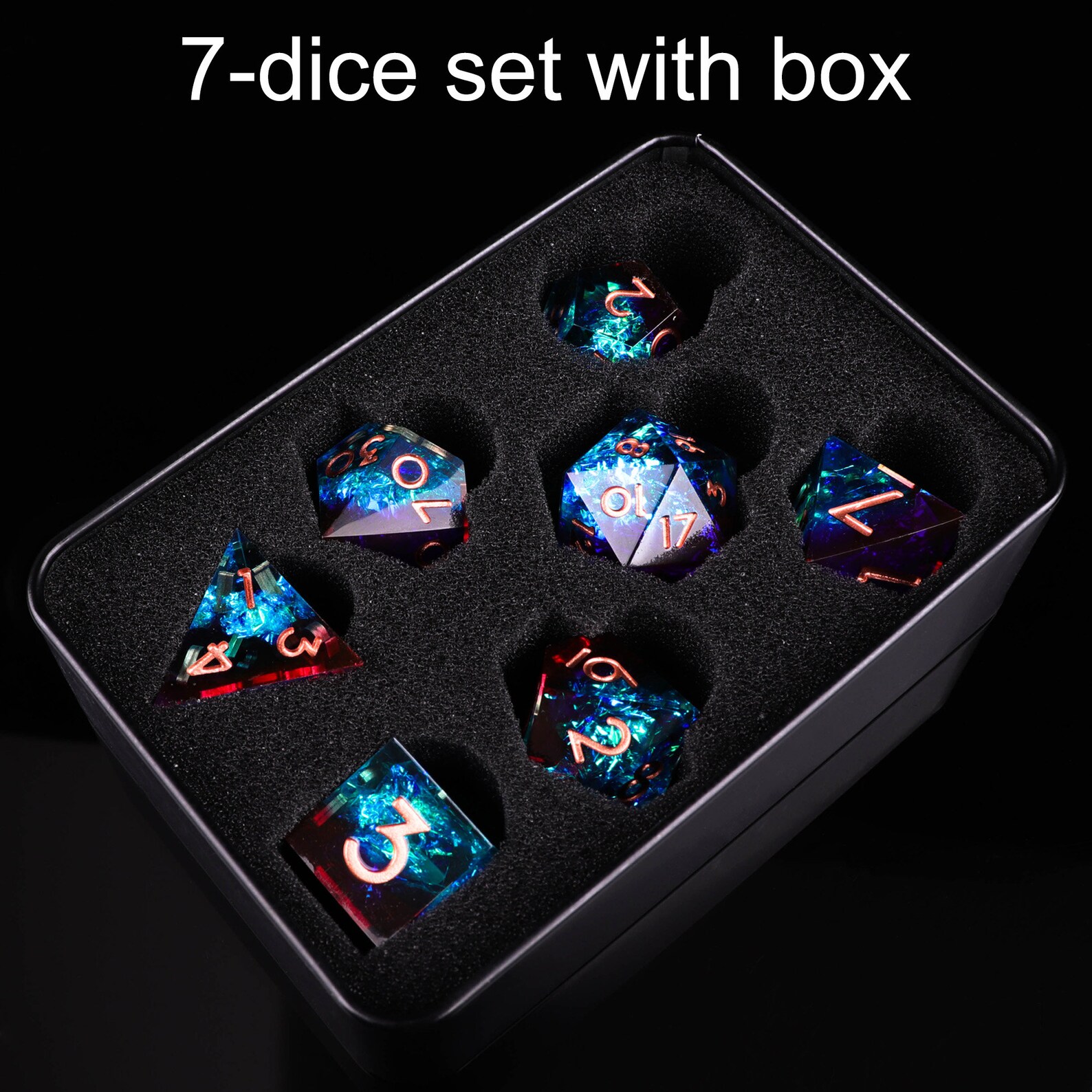 Rainbow DND Dice Set, Transparent Sharp Edge D&D Dice Full Set ...