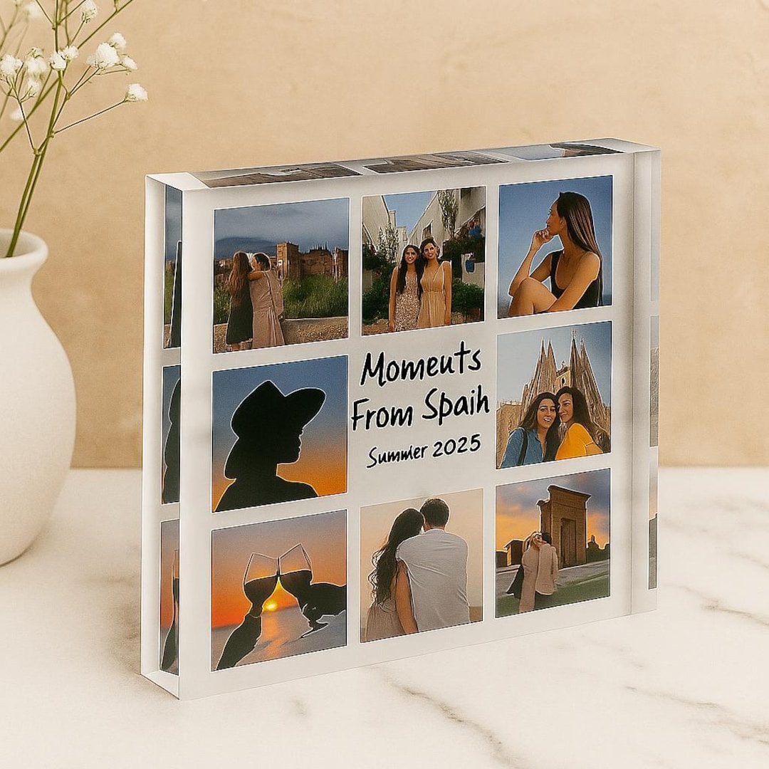 Acrylic Photo Block Custom Photo Collage for Travel Memories Best ...