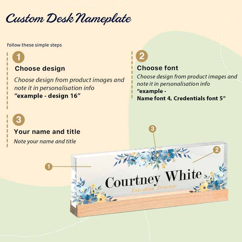 Personalized Gift Custom Name Plate for Desk Acrylic Desk Name Plate ...