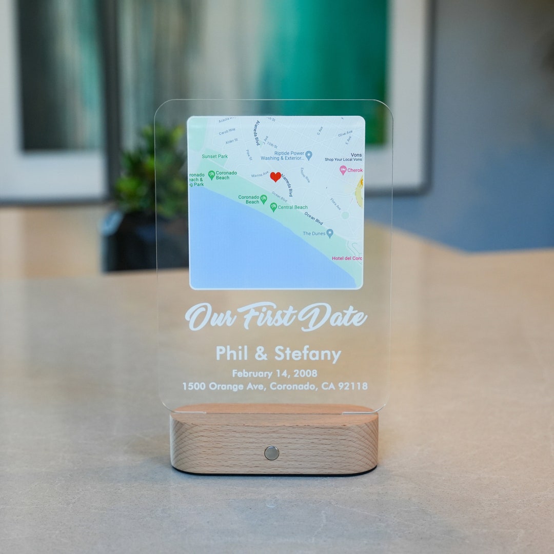 Acrylic Map Plaque Personalized Acrylic Night Light City Map Where It ...