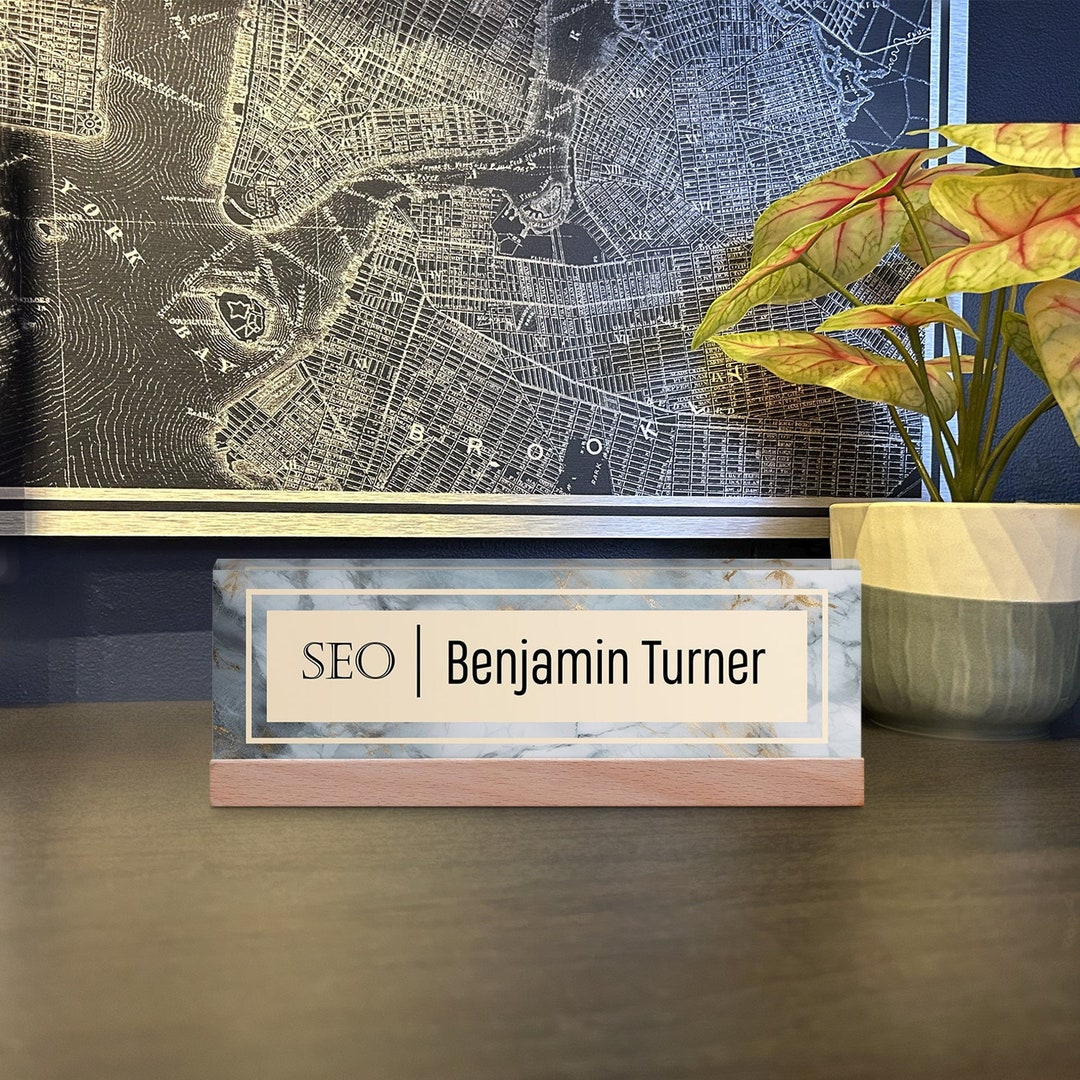 Desk Name Plate Custom Desk Sign Acrylic Name Plate Desk Decor Name ...