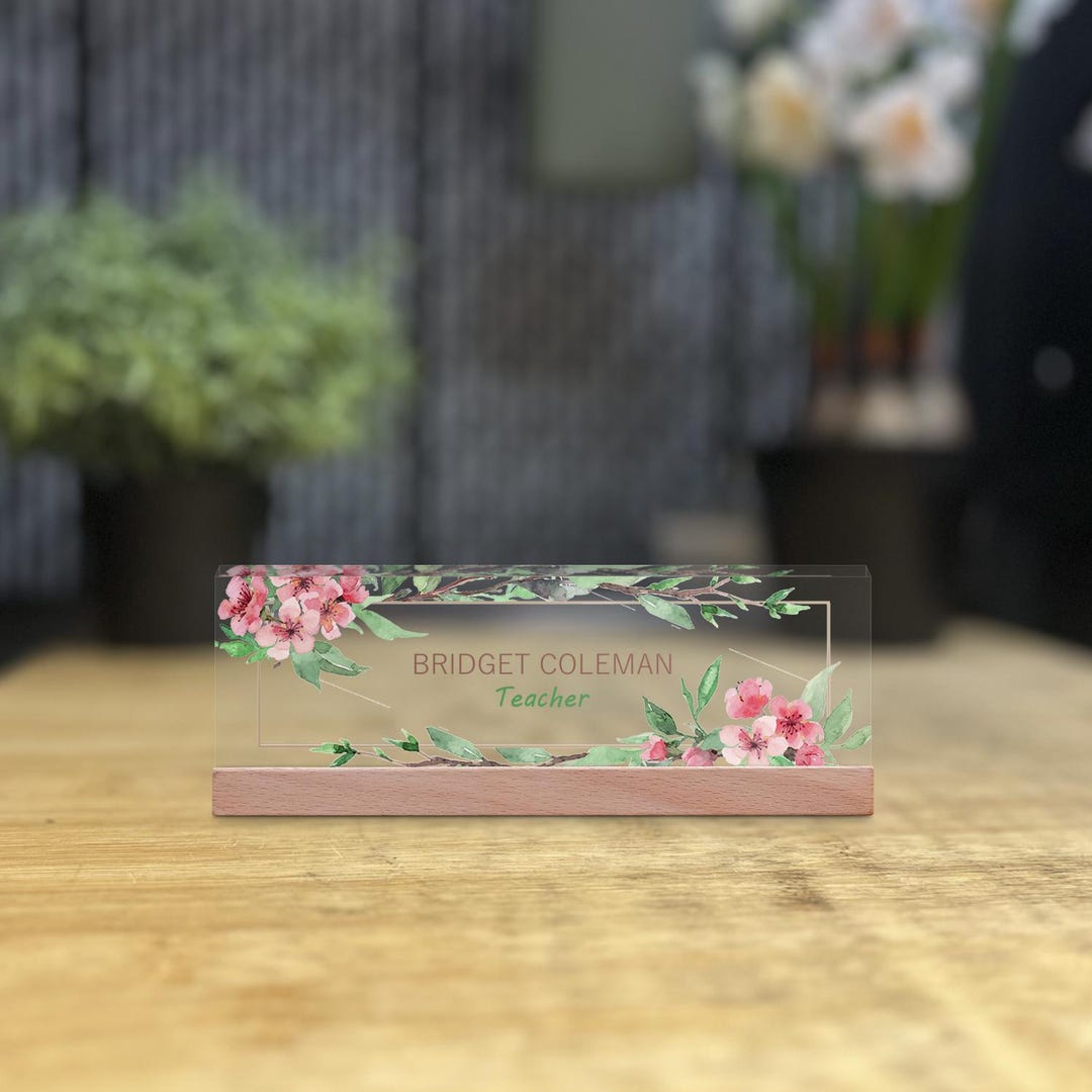 Desk Name Plate Acrylic Stand With Name Personalized Desk Decor ...