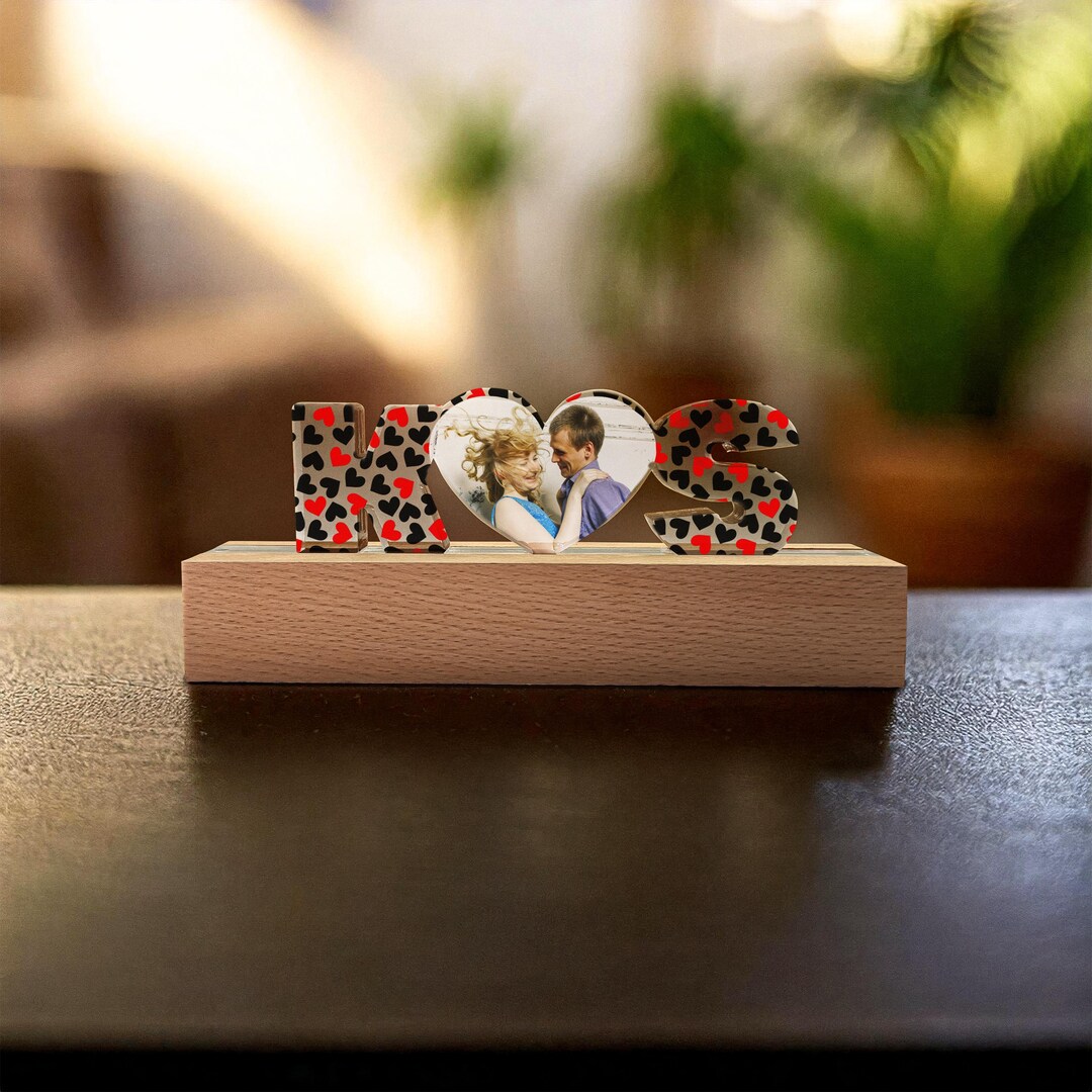 Photo Gift Custom Acrylic Name Stand Personalized Name Night Light With ...