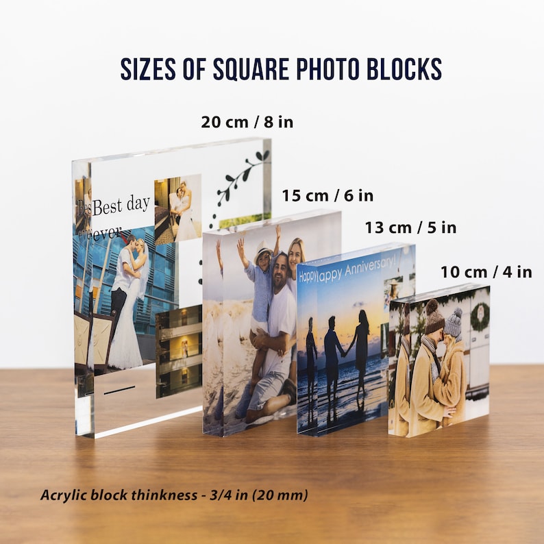 Acrylic Photo Block Custom Photo Collage Picture Frame Personalized ...
