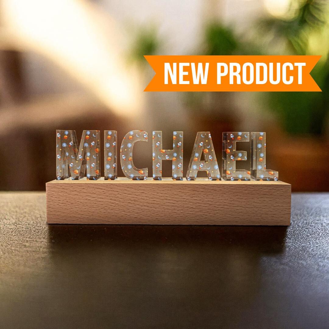 Personalized Gift Acrylic Light up Name Stand for Kids Custom Name ...