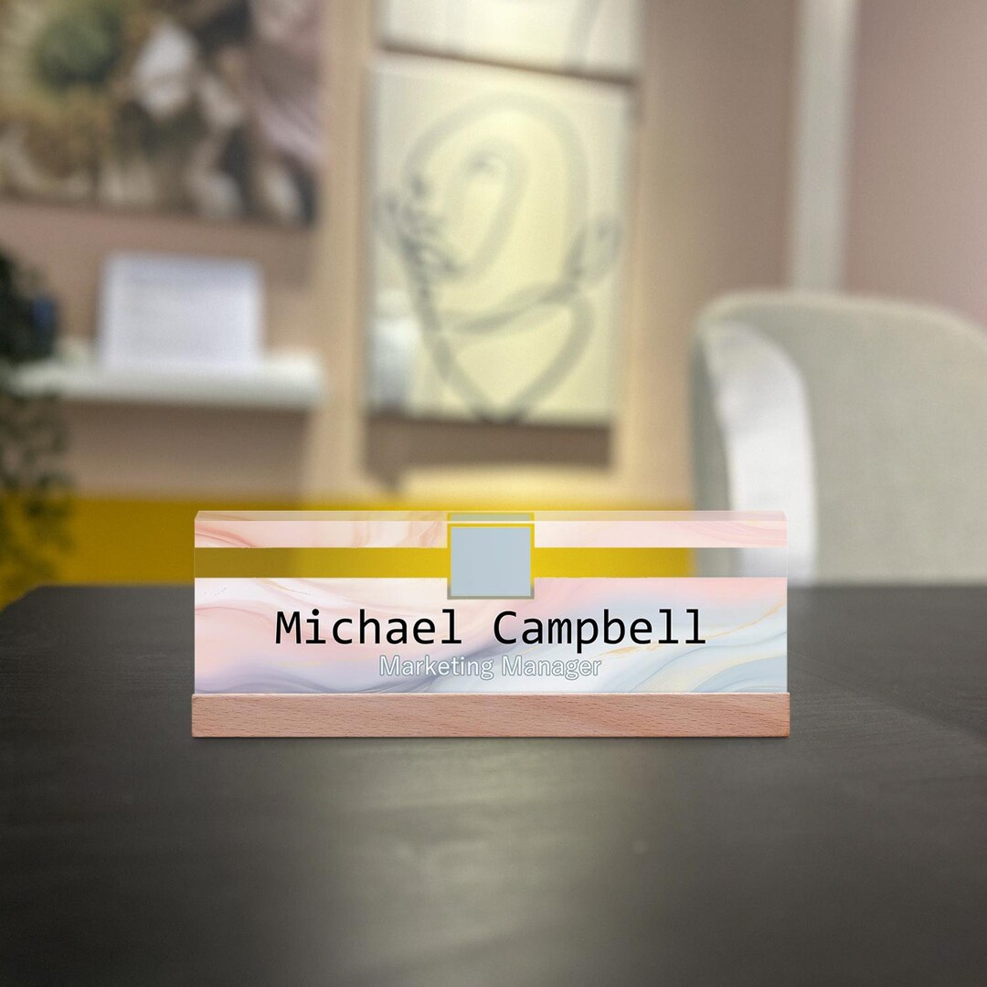 Desk Name Plate Custom Acrylic Name Sign for Desk Perfect Employee Gift ...