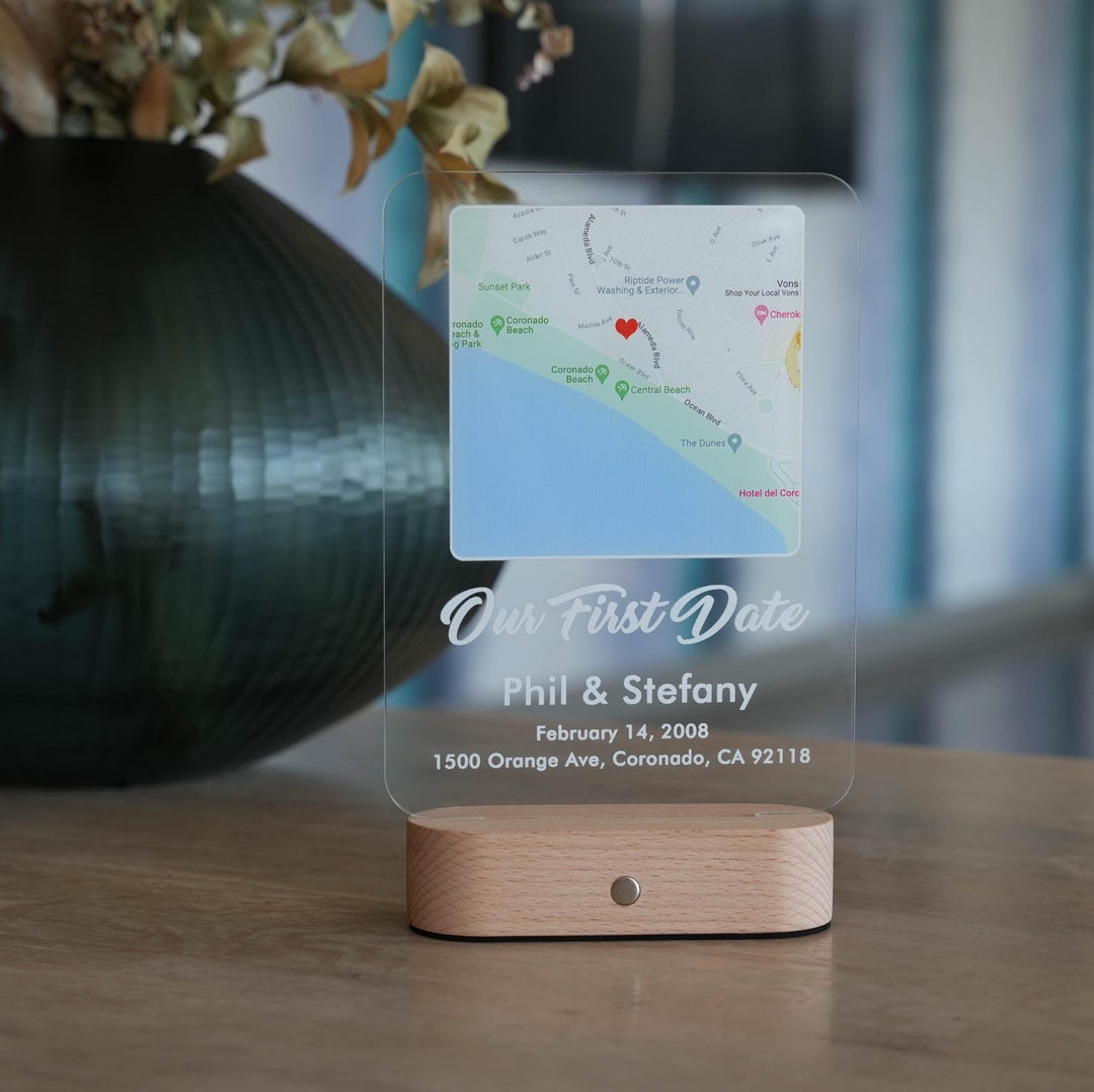 First Date Map Personalized City Map Plaque as Unique Gift for Him ...