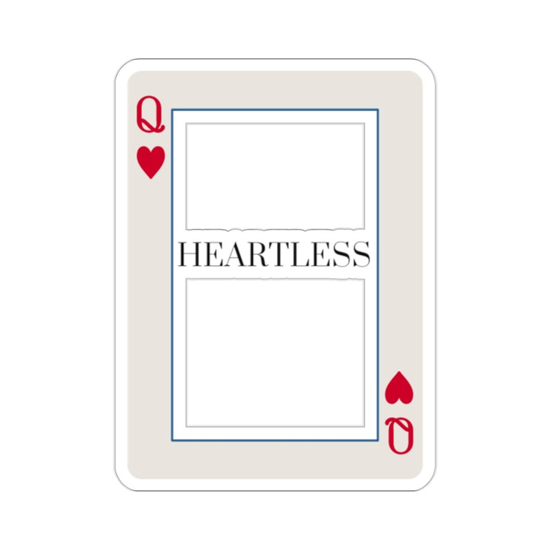 Heartless, Heartless Sticker, Red Queen, Queen of Hearts, Card, Cards ...