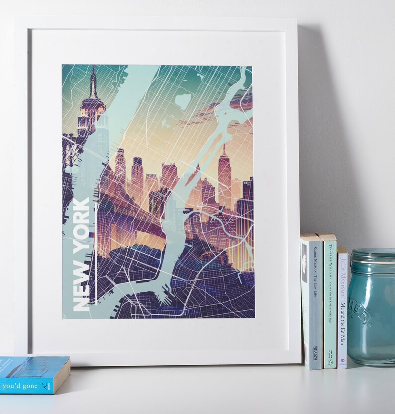 New York City Map Print, New York City Print, New York City Map, New ...