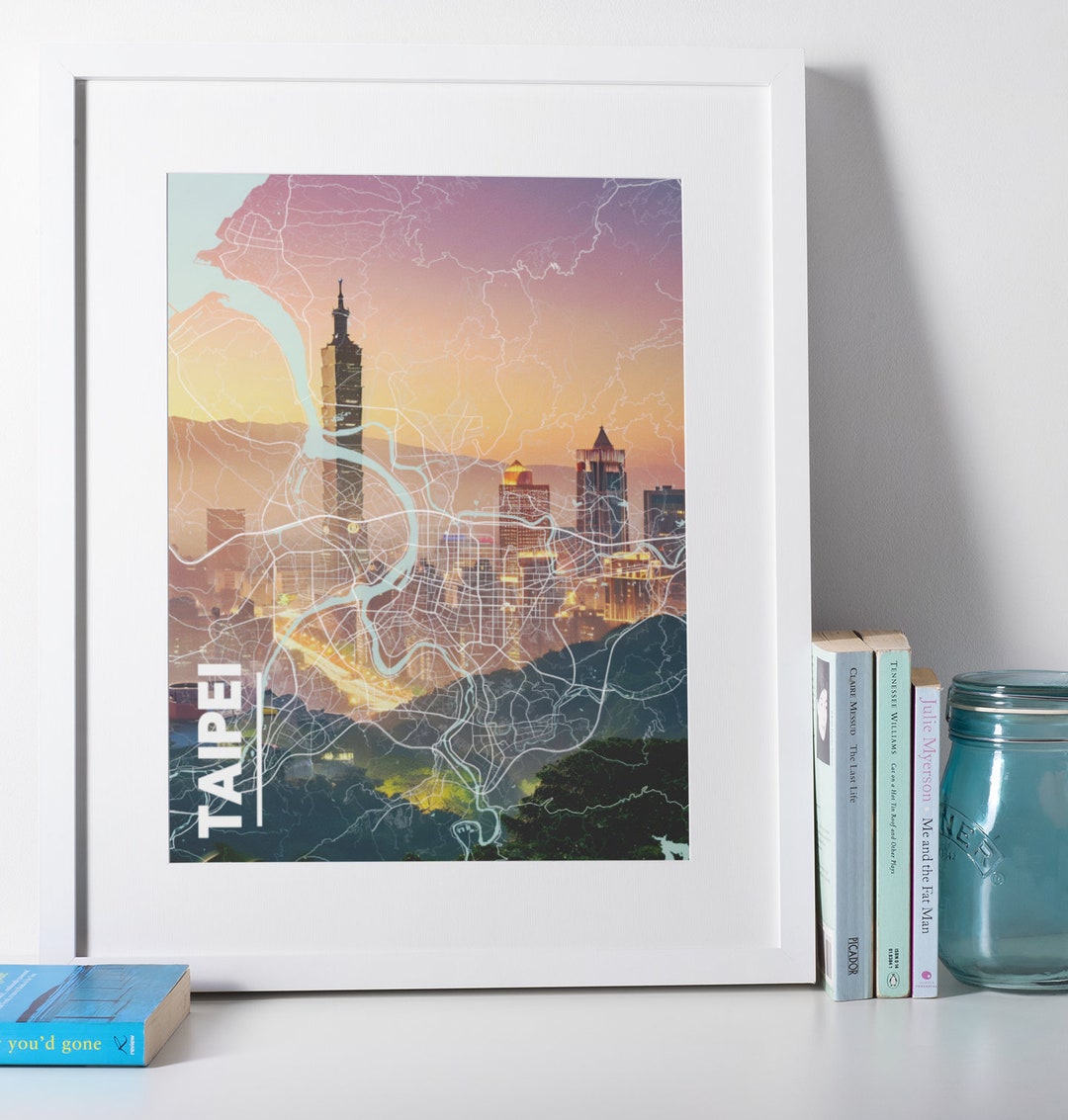 Taipei City Map Print, Taipei Print, Taipei Map, Taipei Poster, Taipei ...
