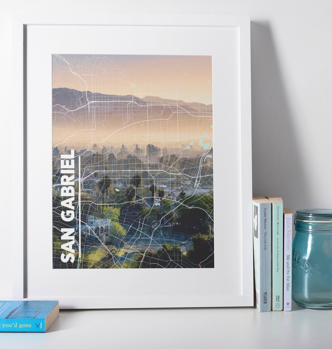 San Gabriel City Map Print, San Gabriel Print, San Gabriel Map, San ...