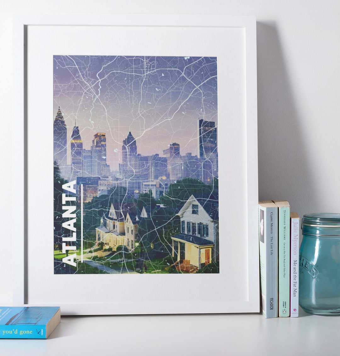 Atlanta City Map Print, Atlanta Print, Atlanta Map, Atlanta Poster ...