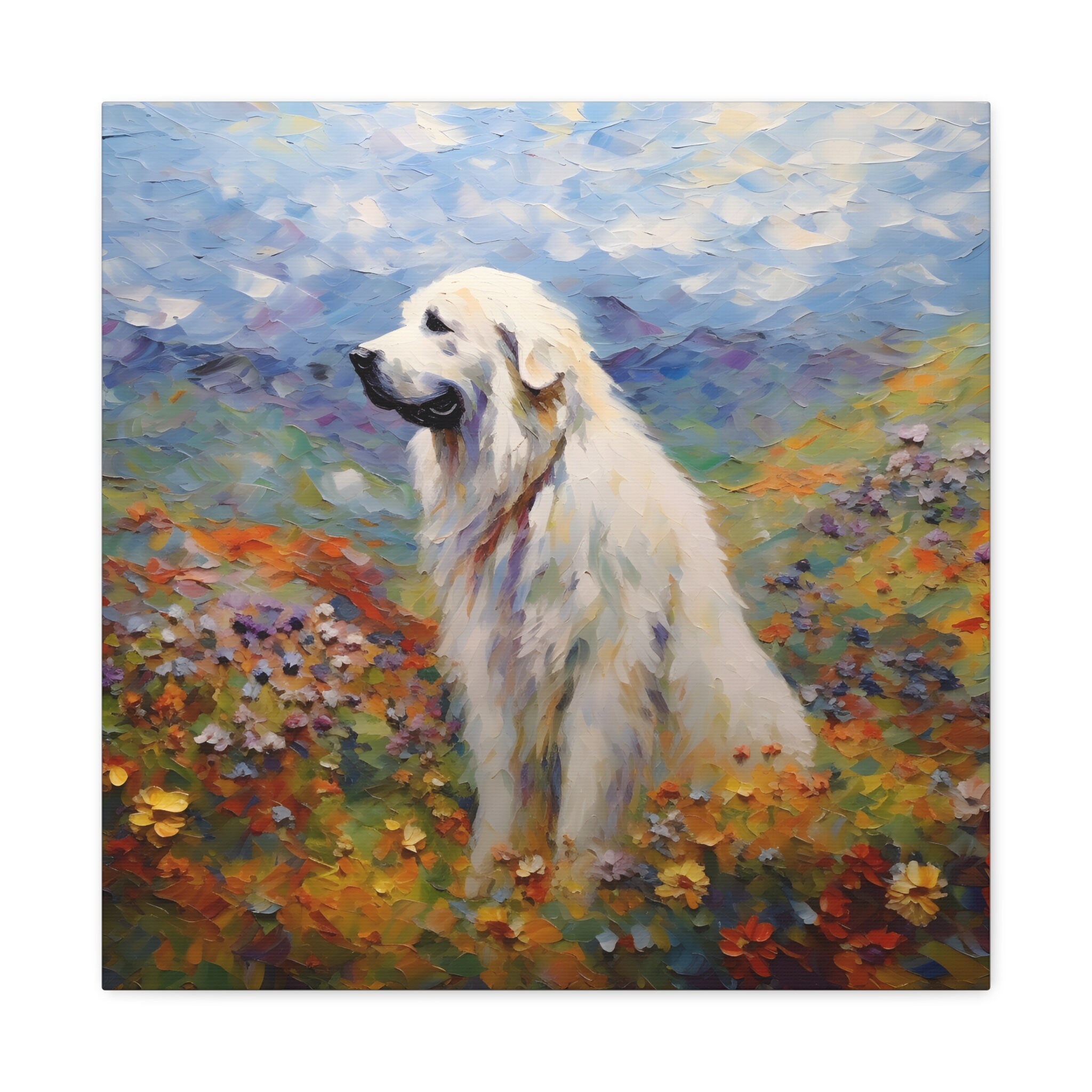 Great Pyrenees Monet Canvas Print - Etsy