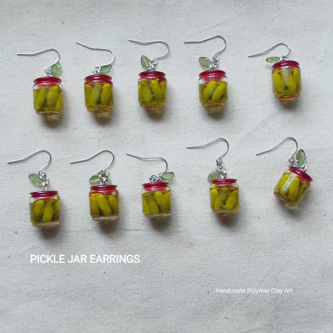 Pickle Dangle Earrings/food Jewelry/food Earrings/fun Earring/handmade ...