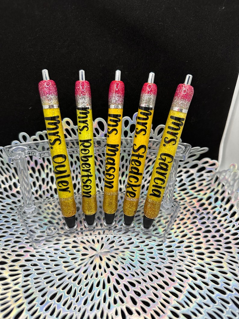 Custom Epoxy Teacher Pencil pen - Etsy