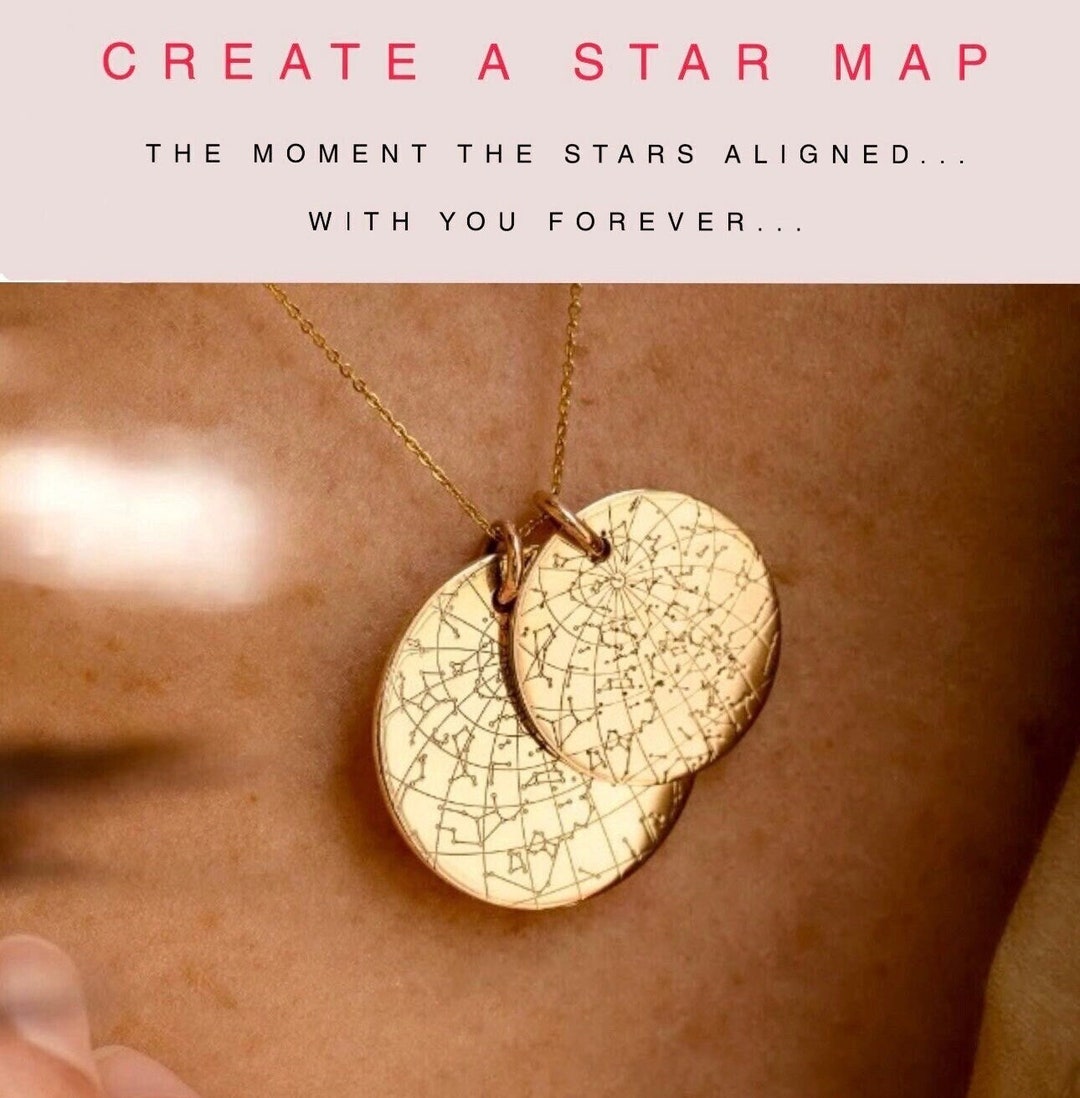 Create Your Constellation Custom Star Map Necklace Wear Your Night Sky ...