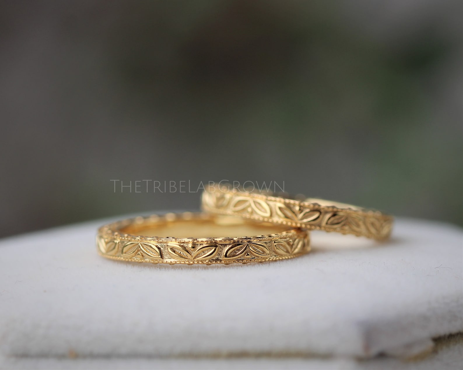 10k Gold Art Deco Wedding Band Ring, Filigree Plain Gold Ring, Solid ...