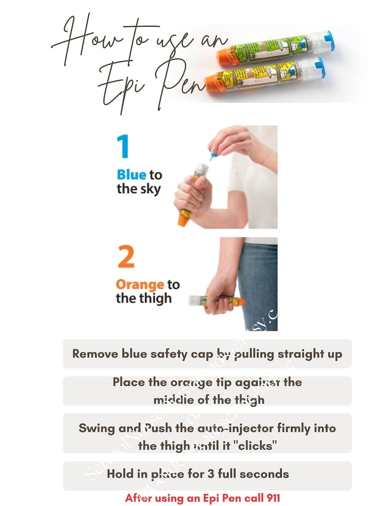 School and Epi Pens, How to Use an Epi Pen Infographic, School Nurse ...