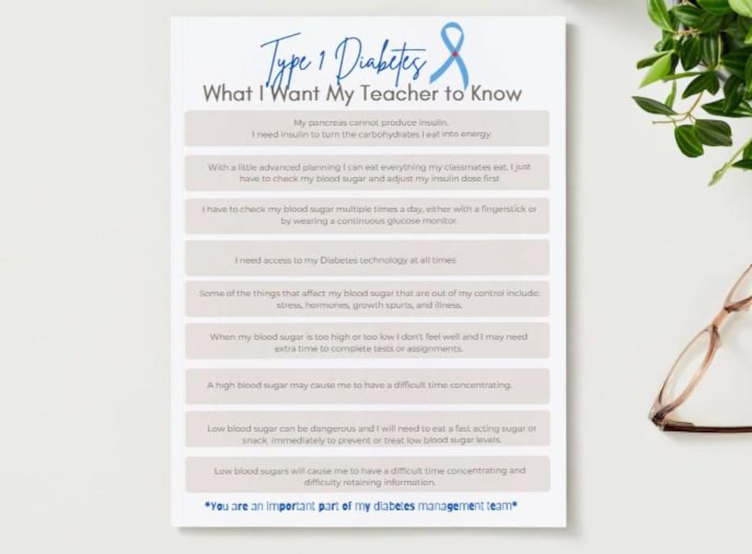 Type 1 Diabetes, What I Want My Teacher to Know, School and Diabetes ...