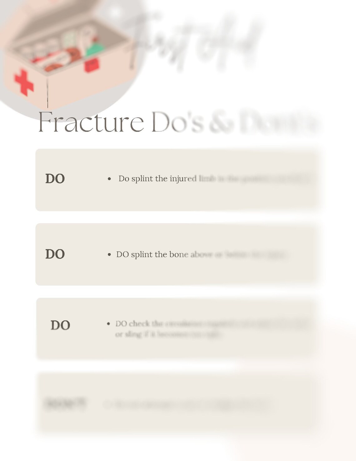 Fracture Basic First Aid Infographic School Nurse Digital - Etsy