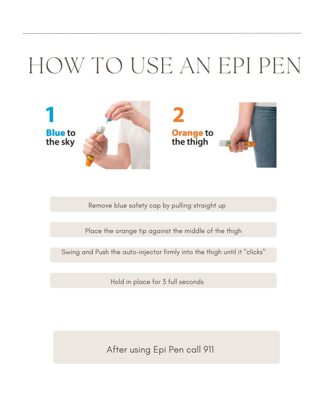 School and Epi Pens, How to Use an Epi Pen Infographic, School Nurse, Teacher Education - Etsy