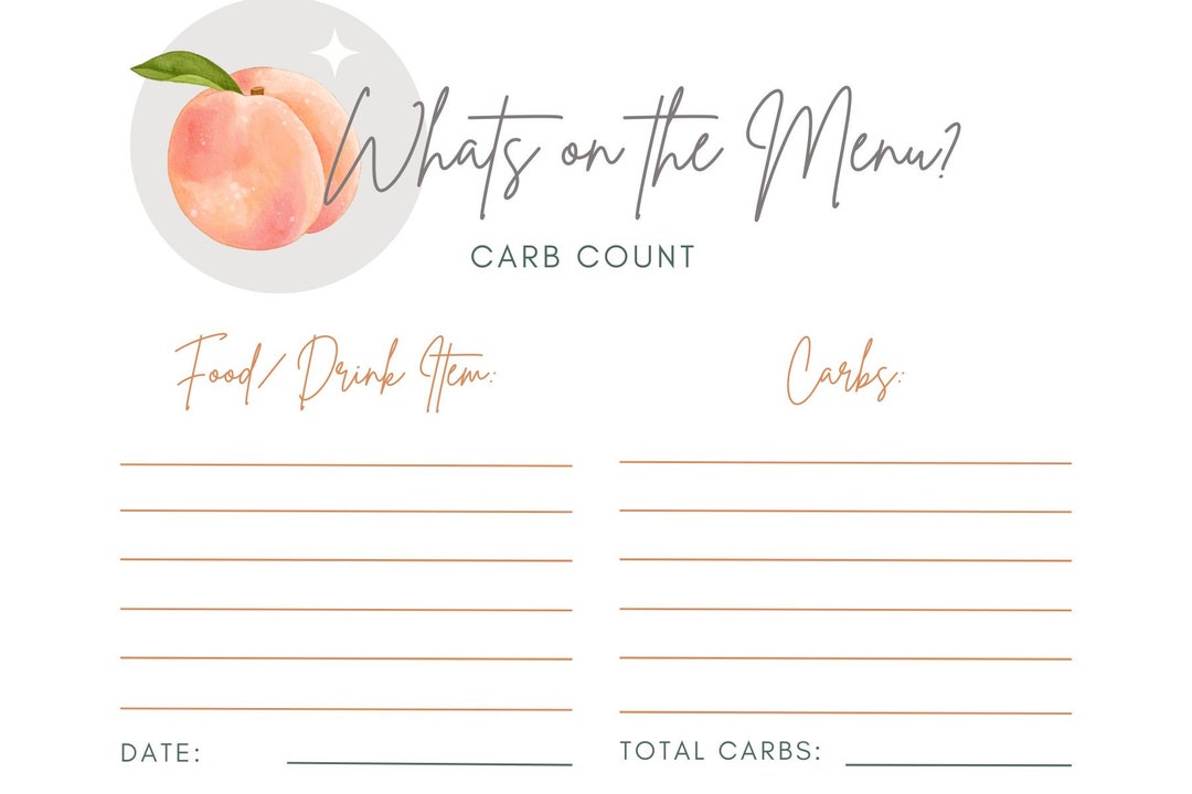 Carb Count Recipe Card & Label for Type 1 Diabetic School Lunches and ...