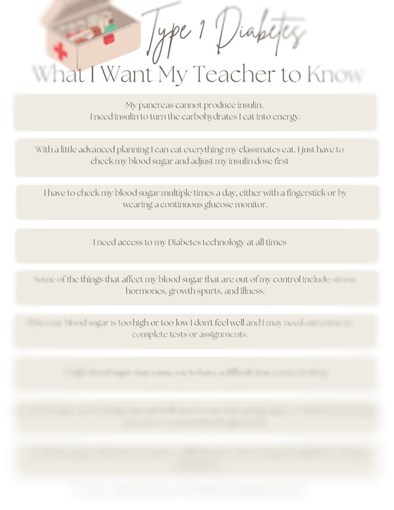 Type 1 Diabetes Infographic Bundle Diabetes Education for the School ...